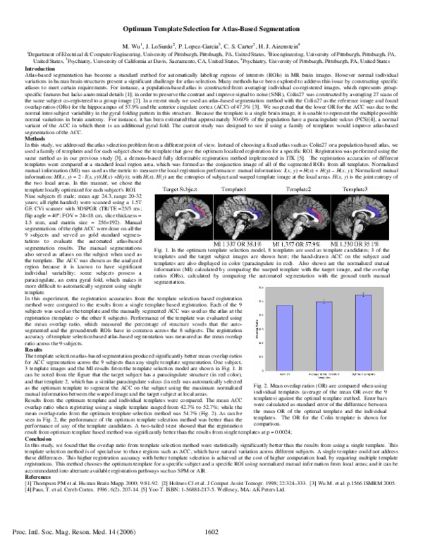 Pdf Optimum Template Selection For Atlas Based Segmentation 1036