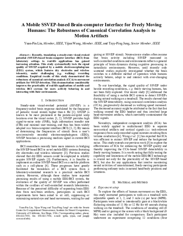 (PDF) A mobile SSVEP-based brain-computer interface for freely moving ...