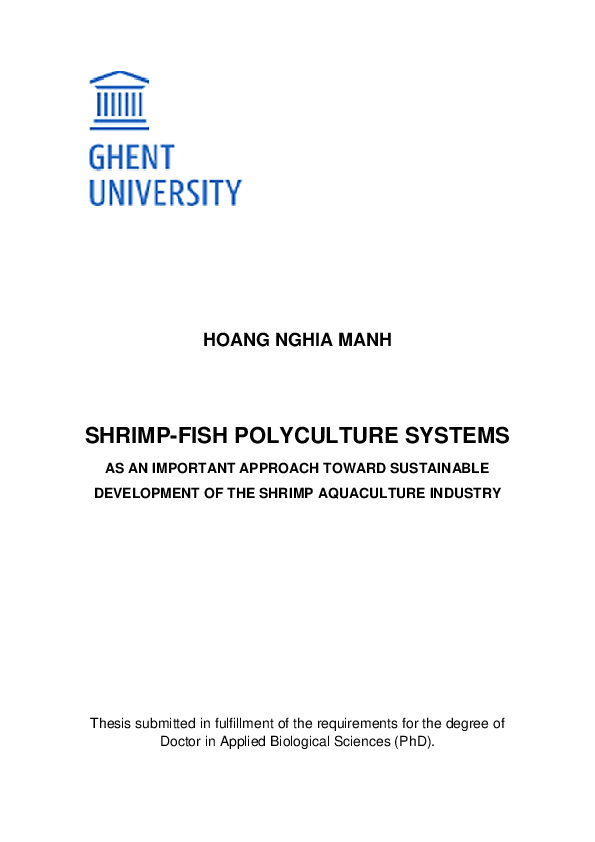 (PDF) Shrimp-fish polyculture systems as an important approach toward ...