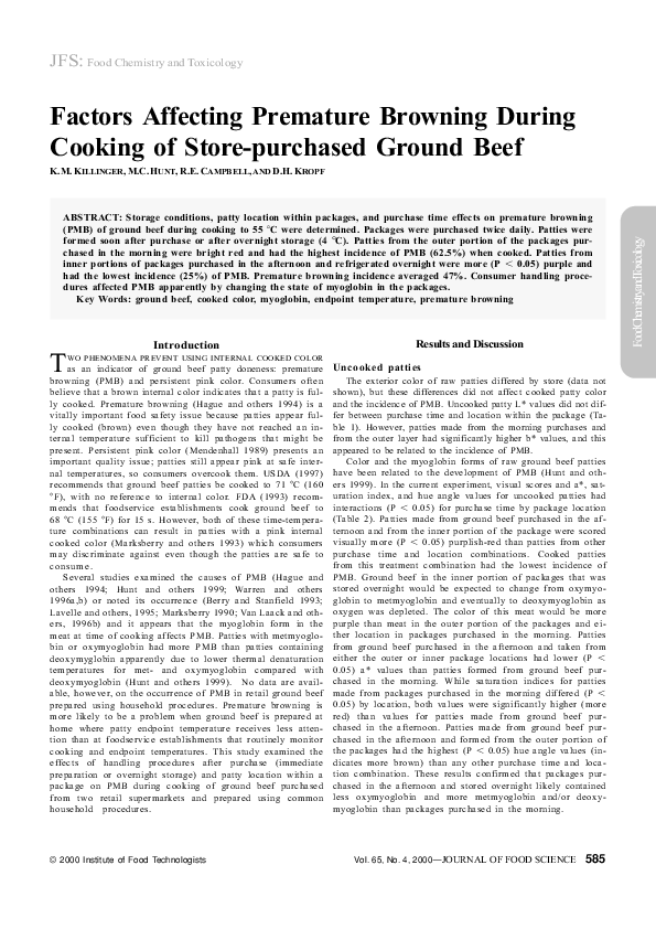 (PDF) Factors Affecting Premature Browning During Cooking of Store ...