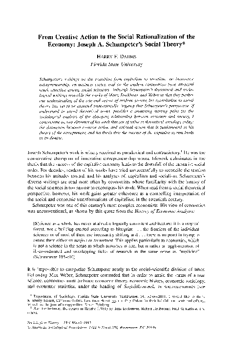 (PDF) From Creative Action to the Social Rationalization of the Economy ...