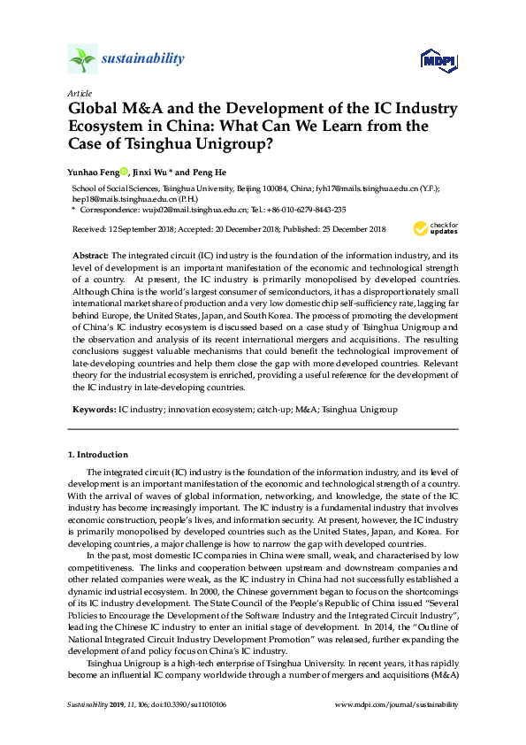 (PDF) Global M&A and the Development of the IC Industry Ecosystem in ...