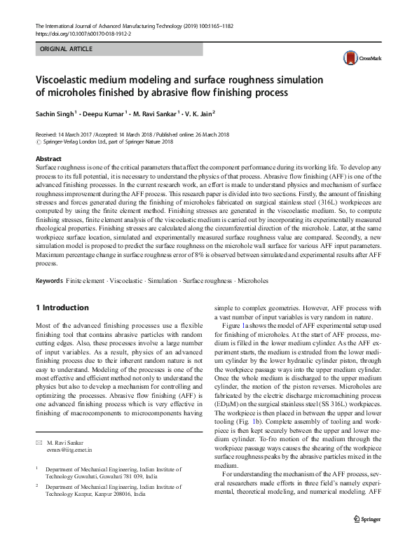 (PDF) Viscoelastic medium modeling and surface roughness simulation of microholes finished by ...