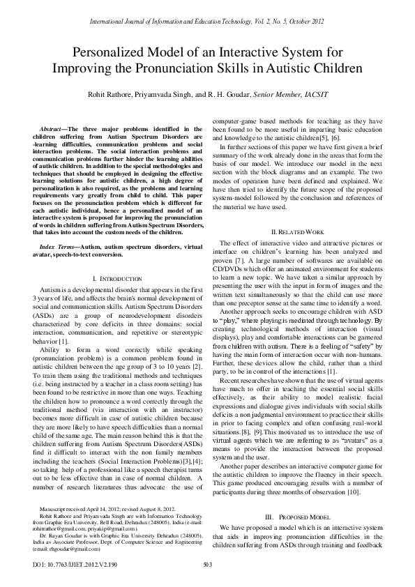 (PDF) Personalized Model of an Interactive System for Improving the ...