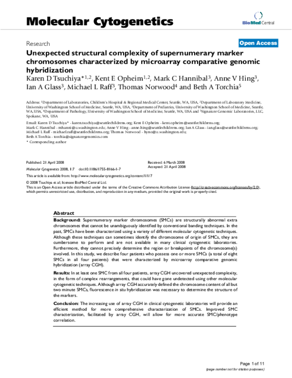 (PDF) Molecular Cytogenetics BioMed Central | Moncef Benkhalifa - Academia.edu