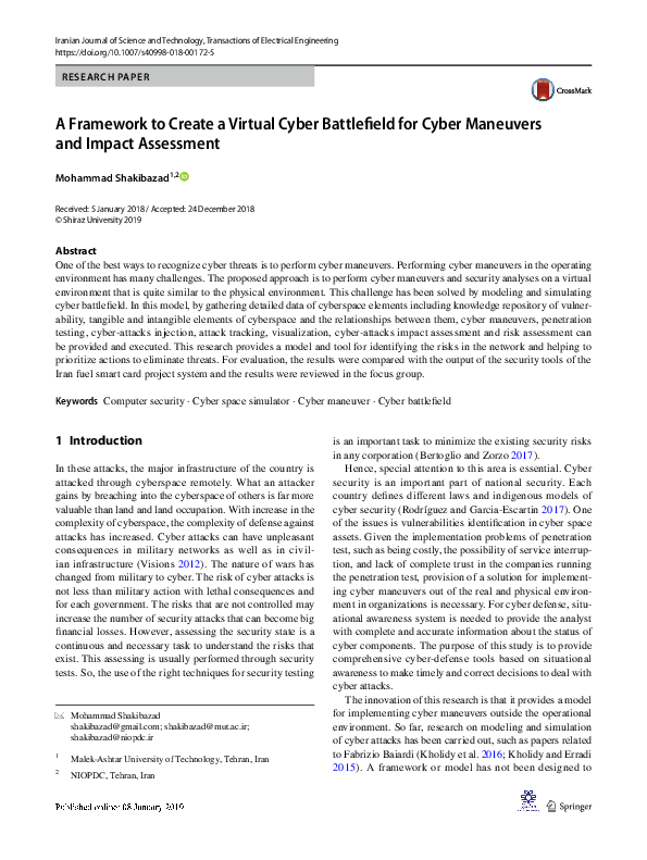 (PDF) A Framework to Create a Virtual Cyber Battlefield for Cyber ...