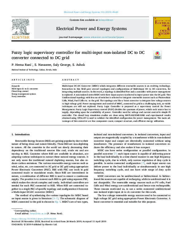 (PDF) Fuzzy logic supervisory controller for multi-input non-isolated DC to DC converter ...