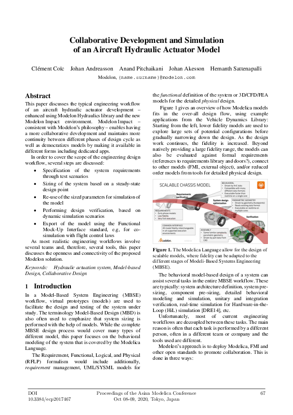 (PDF) Collaborative Development and Simulation of an Aircraft Hydraulic ...