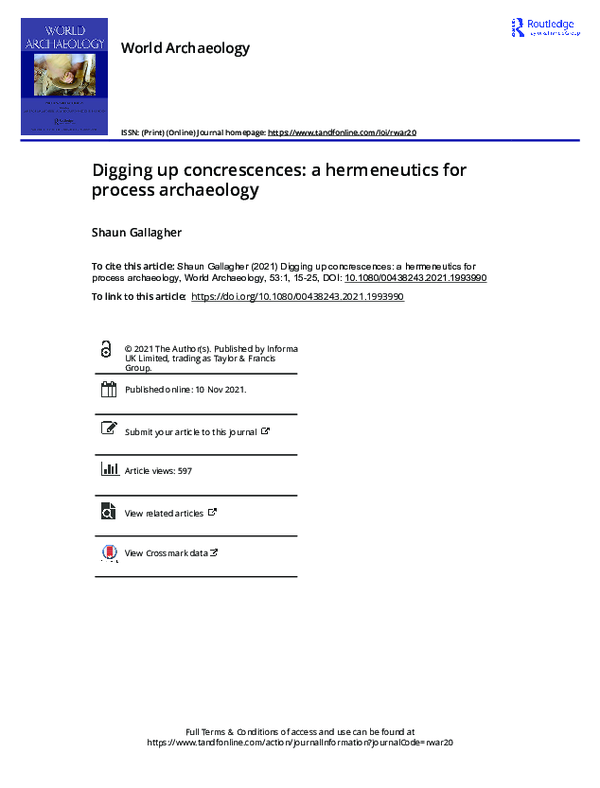 (PDF) Gallagher, S. 2021. Digging up concrescences: A hermeneutics for ...