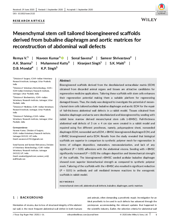 (PDF) Mesenchymal stem cell tailored bioengineered scaffolds derived ...
