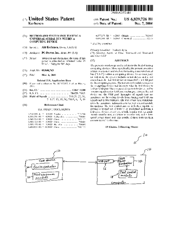 Pdf Method And System For Testing A Universal Serial Bus Within A Computing Device
