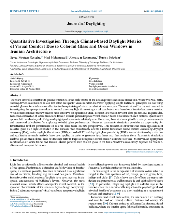 (PDF) Quantitative Investigation Through Climate-based Daylight Metrics ...