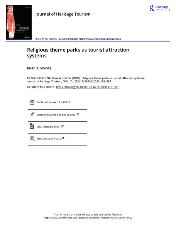 (PDF) Religious theme parks as tourist attraction systems