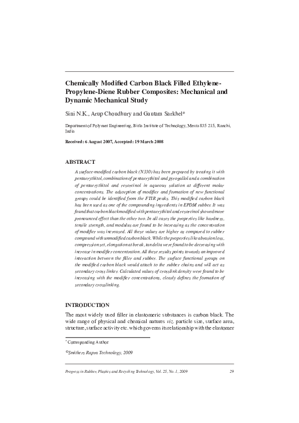 (PDF) Chemically Modified Carbon Black Filled Ethylene-Propylene-Diene ...