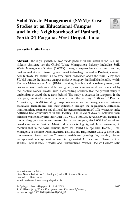 (PDF) Solid Waste Management (SWM): Case Studies at an Educational ...