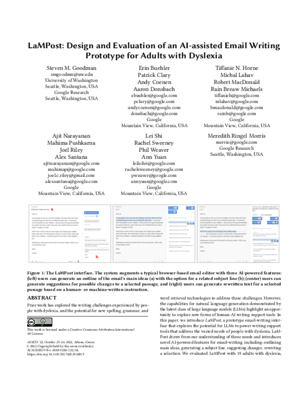 (PDF) LaMPost: Design and Evaluation of an AI-assisted Email Writing ...