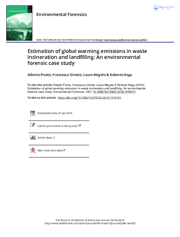 (PDF) Estimation of global warming emissions in waste incineration and ...