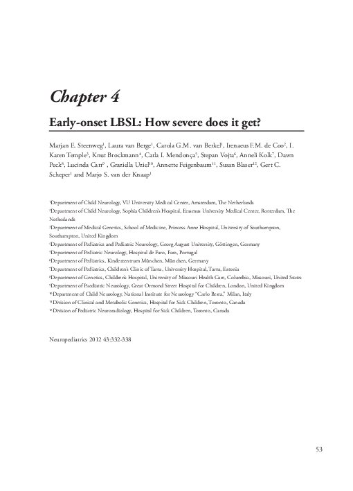 (PDF) Early-Onset LBSL: How Severe Does It Get?