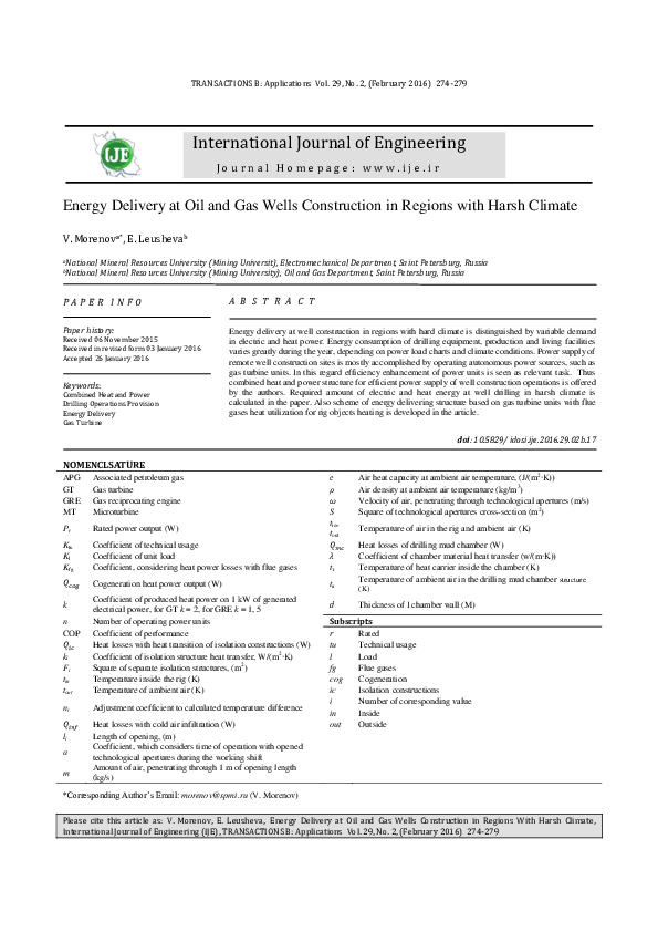 (PDF) Energy Delivery at Oil and Gas Wells Construction in Regions With ...