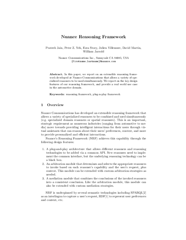 (PDF) Nuance Reasoning Framework