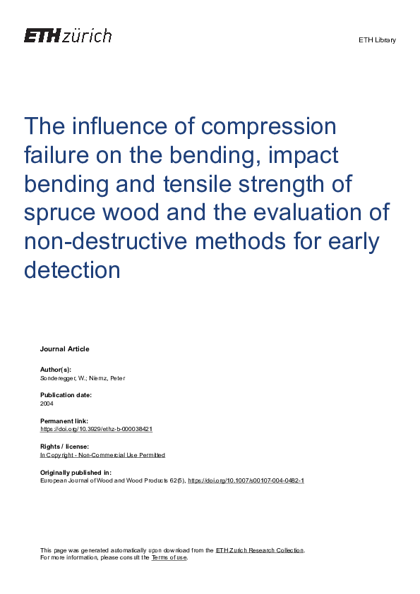 (PDF) The influence of compression failure on the bending, impact ...