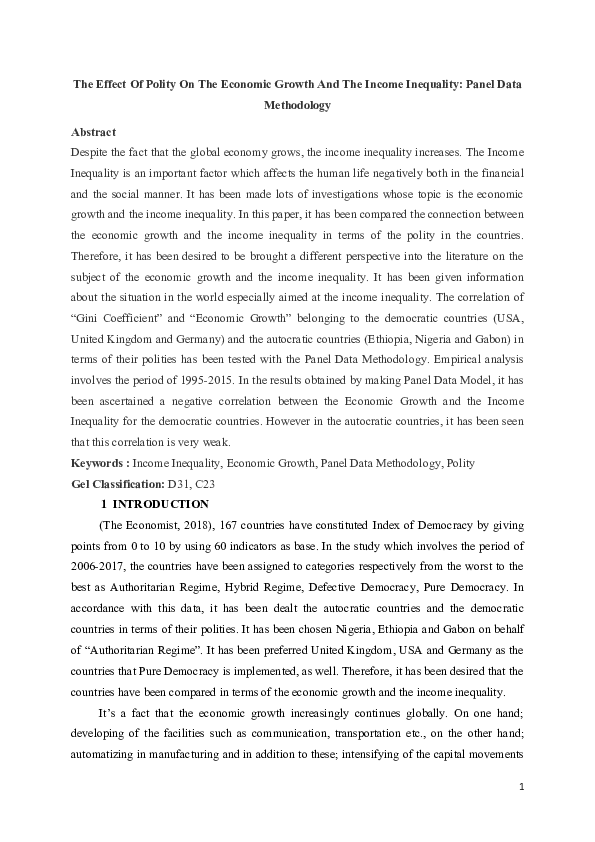(DOC) The Effect Of Polity On The Economic Growth And The Income ...