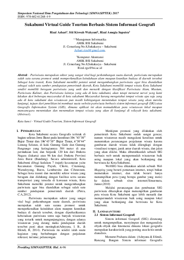 (PDF) Sukabumi Virtual Guide Tourism Berbasis Sistem Informasi Geografi
