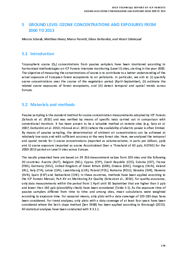 (PDF) Ground level ozone concentrations and exposures from 2000 to 2013