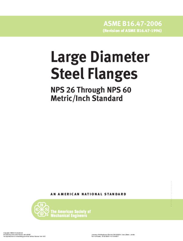 (PDF) Large Diameter Steel Flanges NPS 26 Through NPS 60 Metric/Inch ...