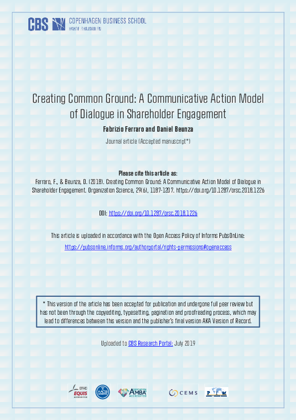 (PDF) Creating Common Ground: A Communicative Action Model of Dialogue ...