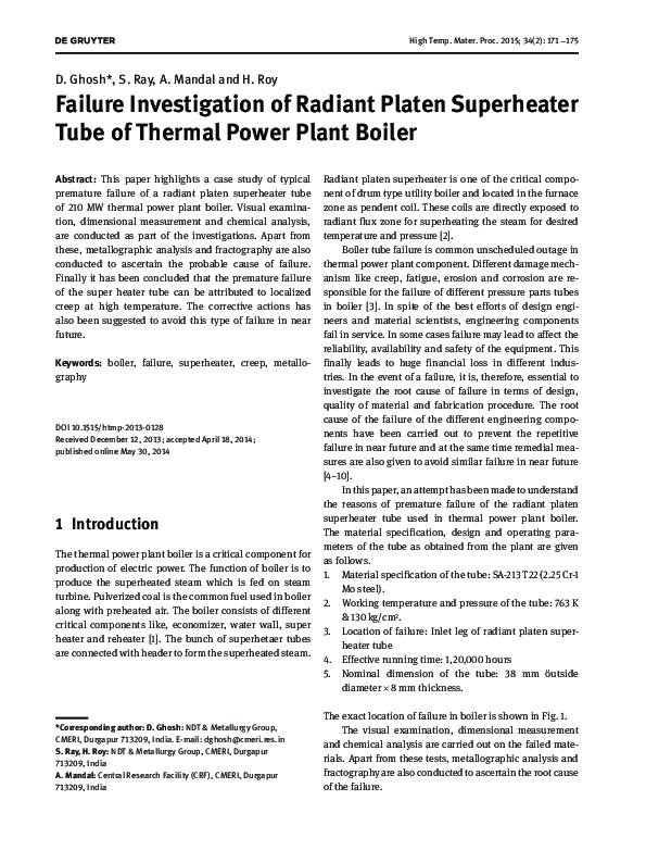 (PDF) Failure Investigation of Radiant Platen Superheater Tube of ...
