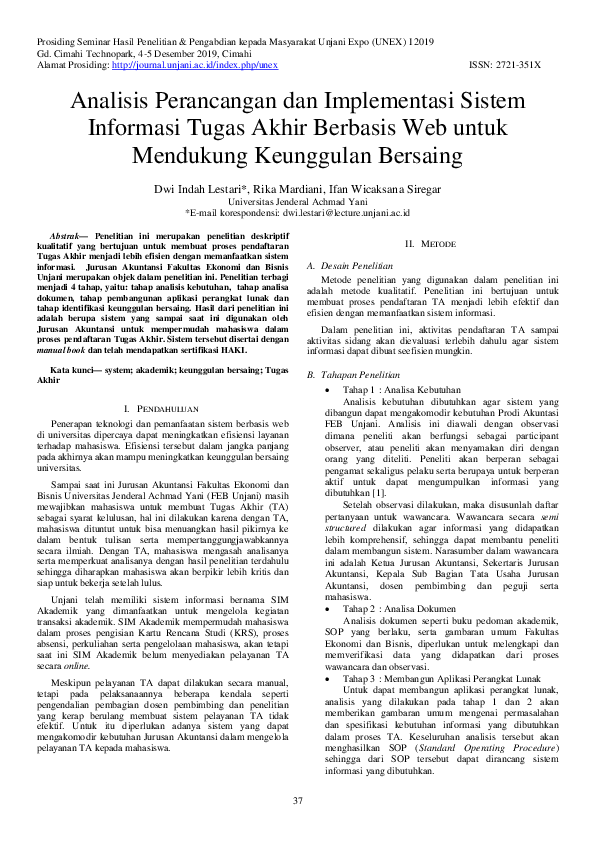 (PDF) Analisis Perancangan dan Implementasi Sistem Informasi Tugas ...