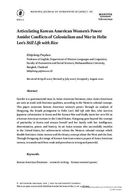 (PDF) Articulating Korean American Women’s Power Amidst Conflicts of ...