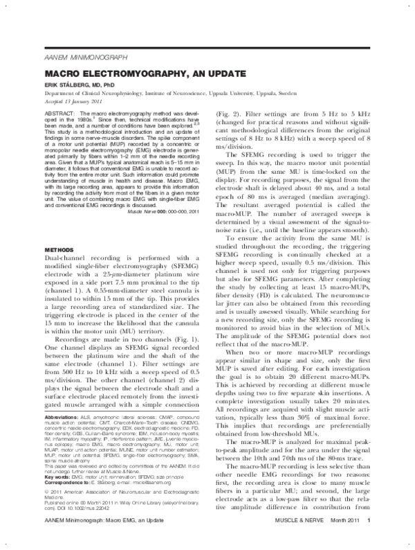 (PDF) Macro electromyography, an update