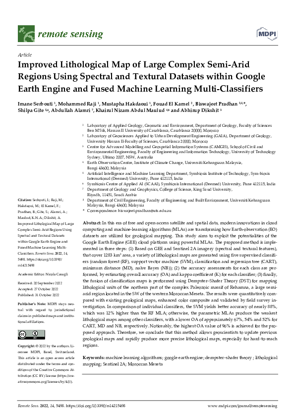 (PDF) Improved Lithological Map of Large Complex Semi-Arid Regions Using Spectral and Textural ...