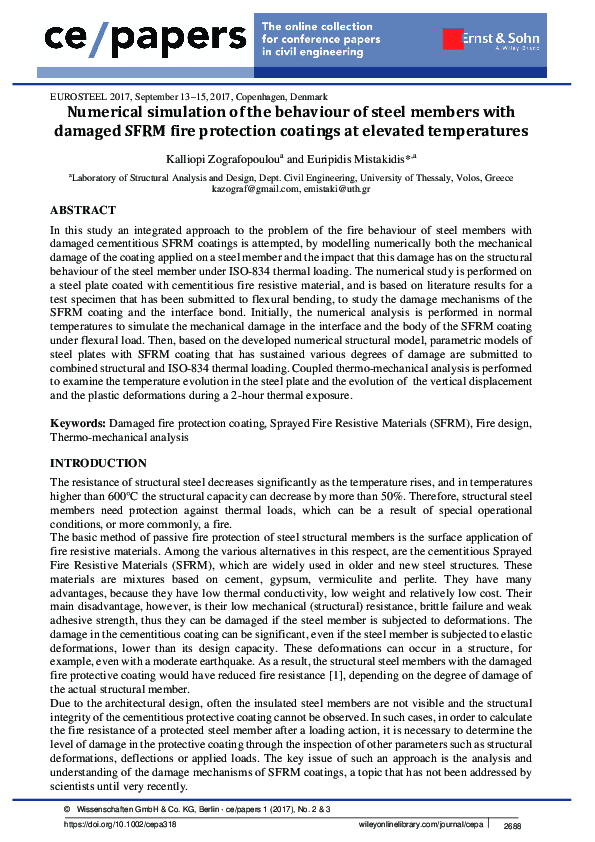 (PDF) Numerical simulation of the behaviour of steel members with ...