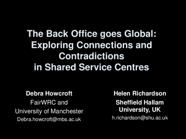 (PDF) The back office goes global: exploring connections and ...