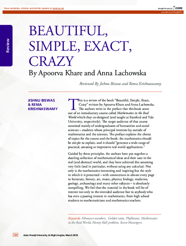(PDF) Beautiful, simple, exact, crazy