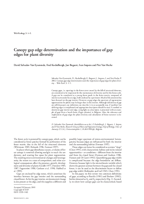 (PDF) Canopy gap edge determination and the importance of gap edges for ...