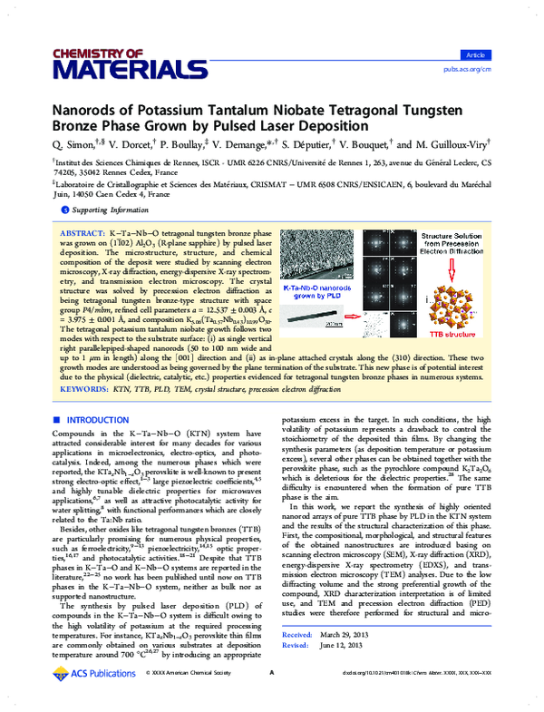 (PDF) Nanorods of Potassium Tantalum Niobate Tetragonal Tungsten Bronze ...