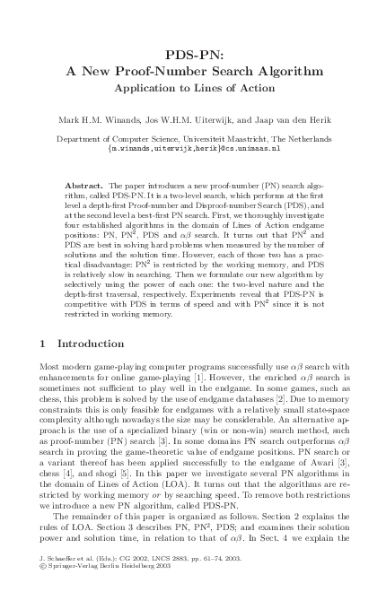 (PDF) PDS-PN: A New Proof-Number Search Algorithm