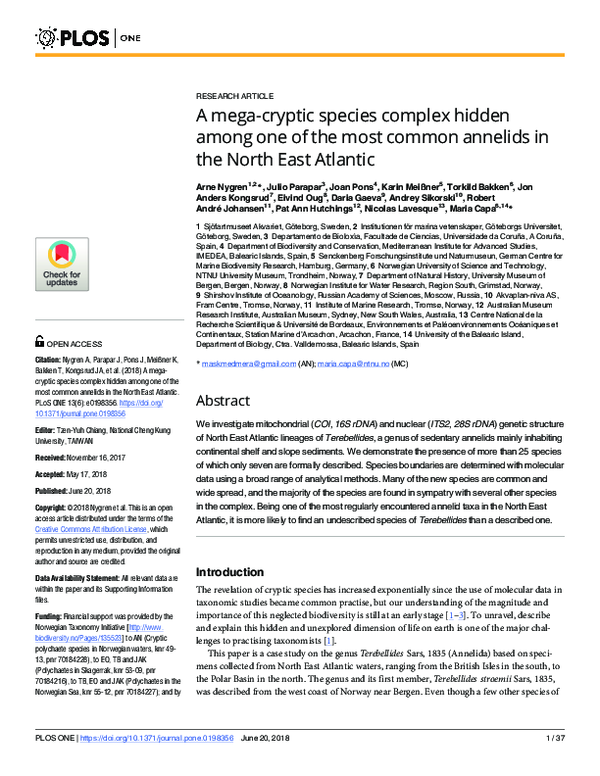 (PDF) A mega-cryptic species complex hidden among one of the most ...