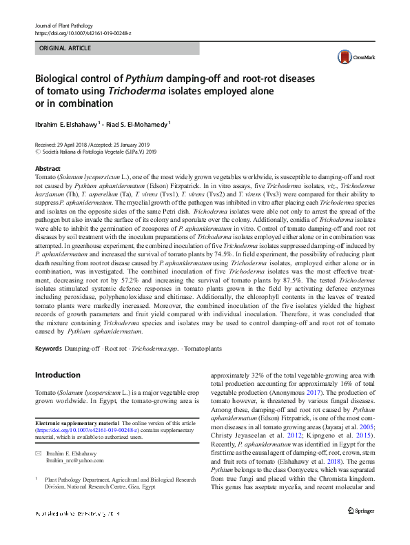 (PDF) Biological control of Pythium damping-off and root-rot diseases ...