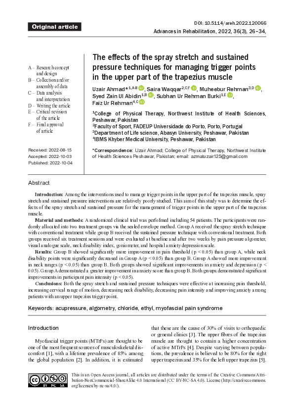(PDF) The effects of the spray stretch and sustained pressure ...