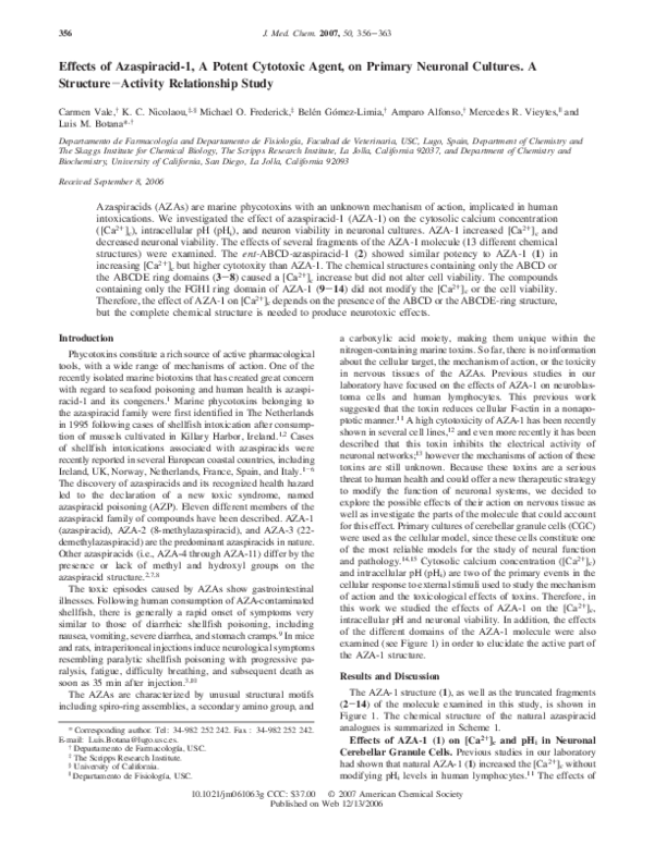 (PDF) Effects of Azaspiracid-1, A Potent Cytotoxic Agent, on Primary ...