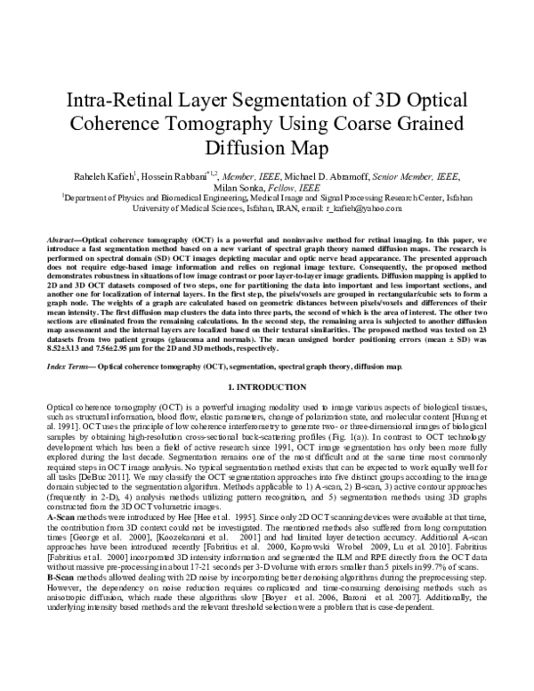 (PDF) Intra-retinal layer segmentation of 3D optical coherence ...