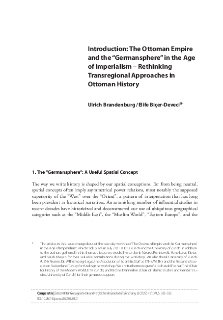 (PDF) Introduction: The Ottoman Empire and the "Germansphere" in the ...