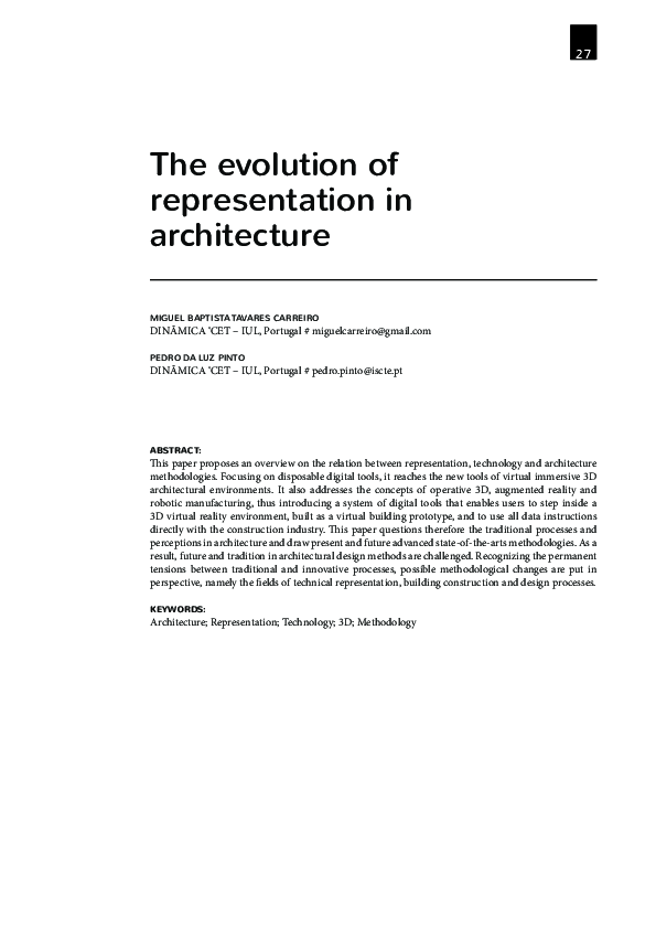 (PDF) The Evolution of Representation in Architecture