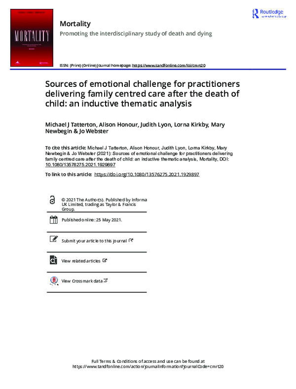(PDF) Sources of emotional challenge for practitioners delivering ...