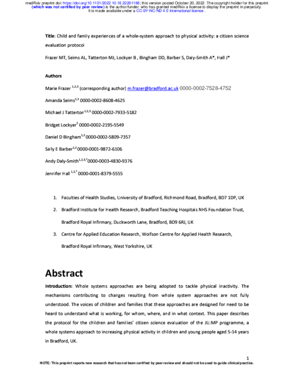 (PDF) Child and family experiences of a whole-system approach to ...